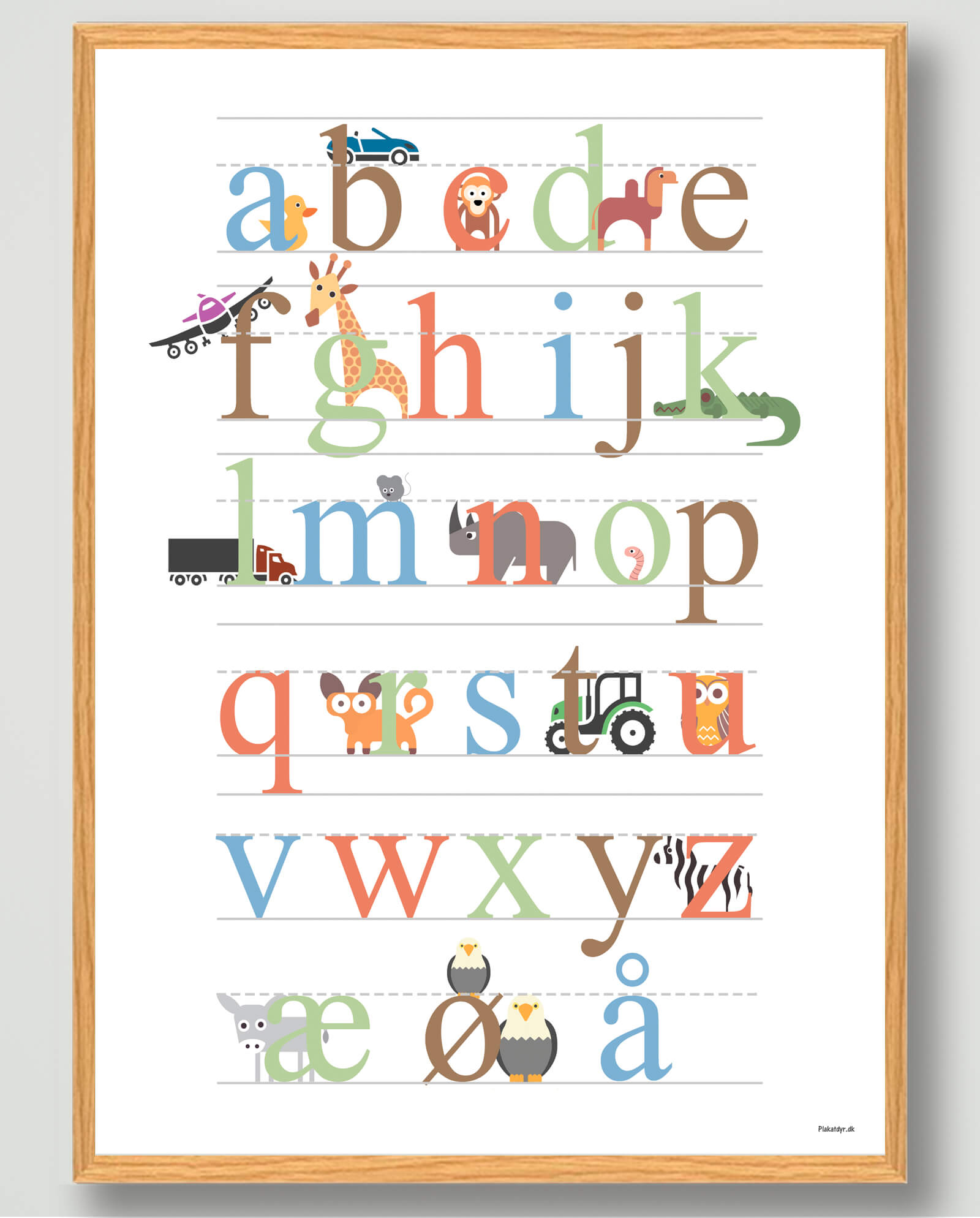 ABC plakat med sødt udtryk | Dansk produceret 😍