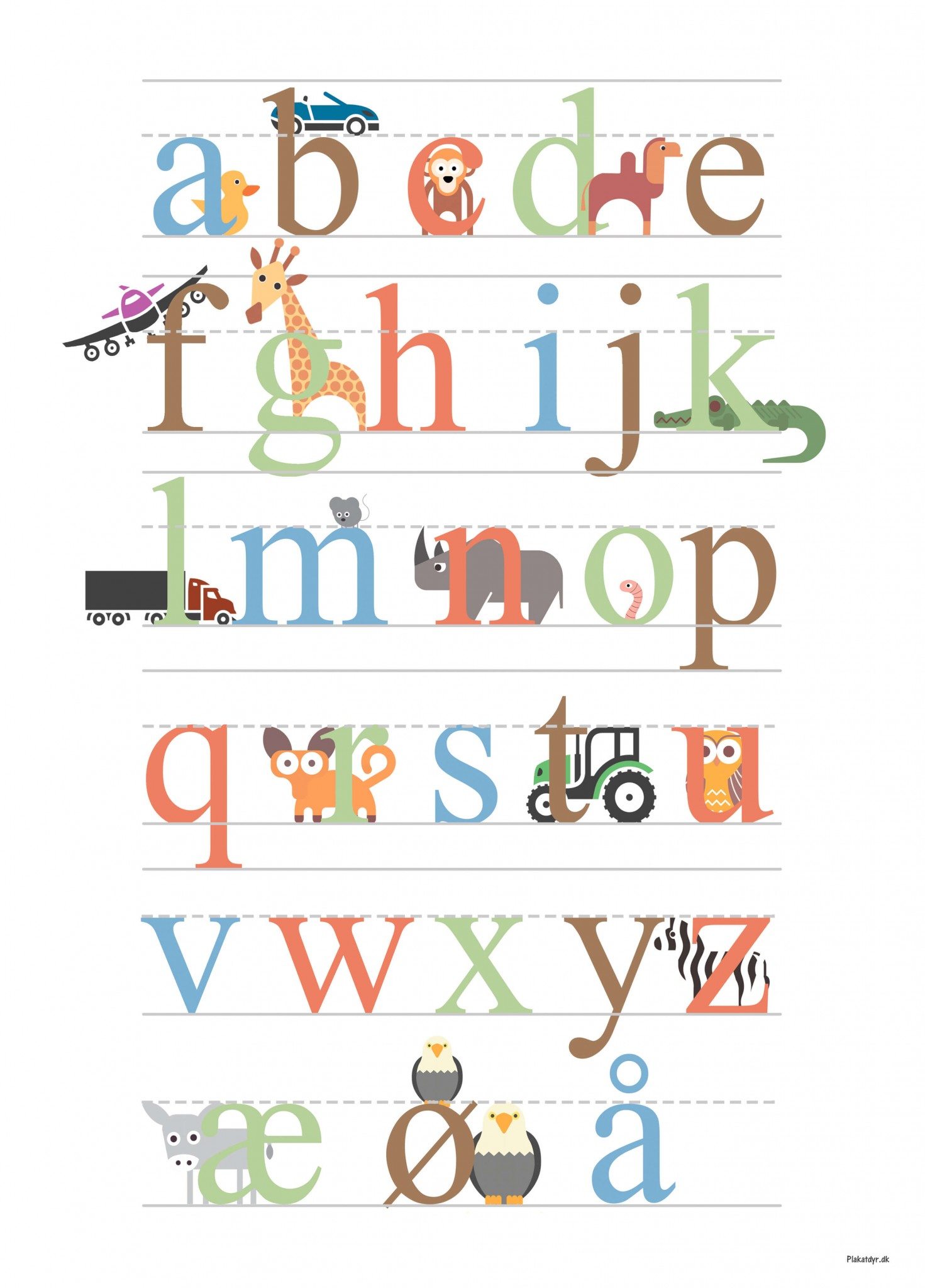 Håndtegnet abc plakat | Pynt børneværelset med abc plakater