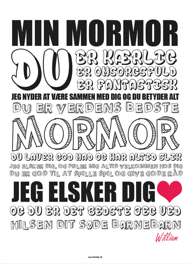 Mormor plakat - personlig og skøn mormor plakat 😍😍