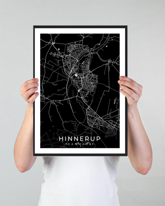 Hinnerup by plakat - sort | Stort udvalg af plakater | Topscore på ...
