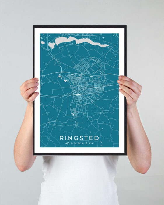 Ringsted by plakat - blå | Stort udvalg af plakater | Topscore på ...