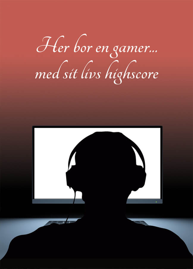 Her bor en gamer... - plakat | Stort udvalg af plakater | Topscore på ...