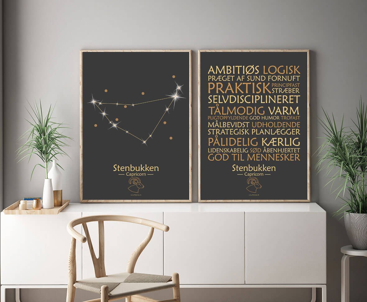 Stjernetegn plakat - find alle 12 flotte stjernetegn her