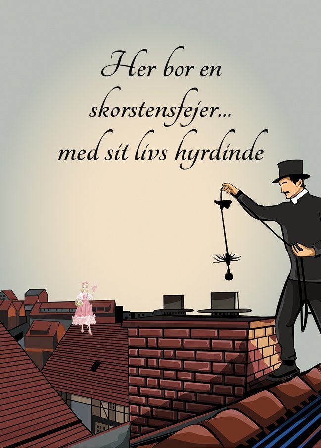Her bor en skorstensfejer... - plakat | Stort udvalg af plakater ...