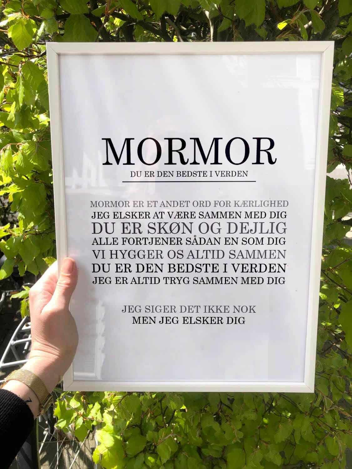 Citatplakat til mormor | Mormor er den bedste plakat 😍