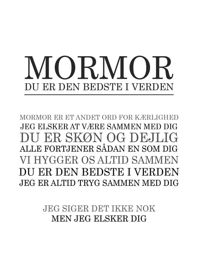 Citatplakat til mor | Mor er den bedste plakat 😍