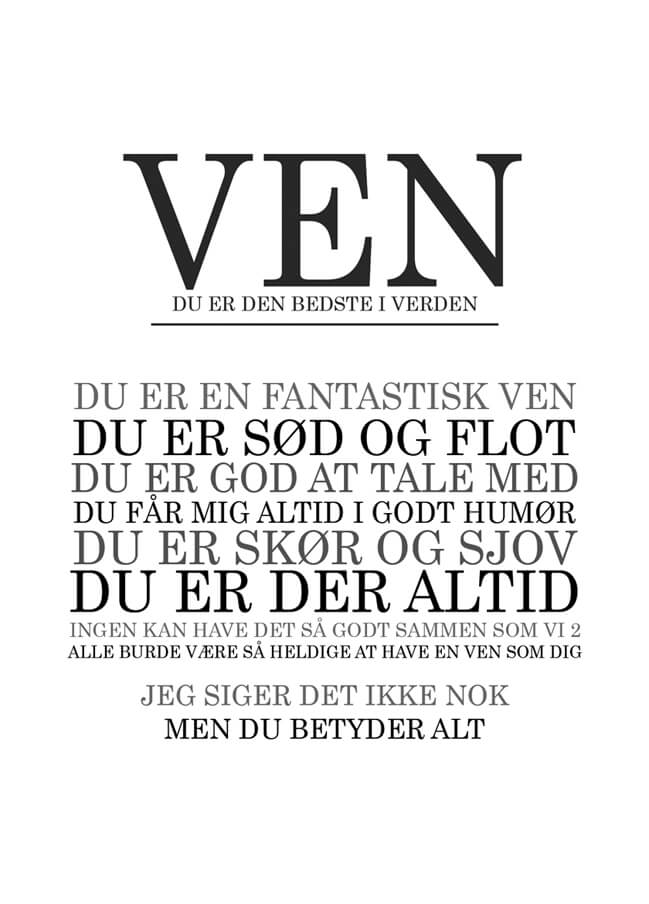 Årets ven plakat - fantastisk og personlig ven plakat 😍👍