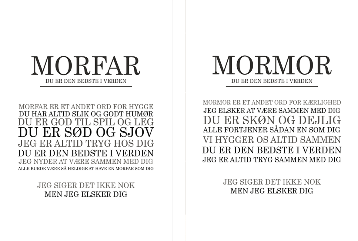 Far og mor plakatsæt | Overrask din far og mor med plakater