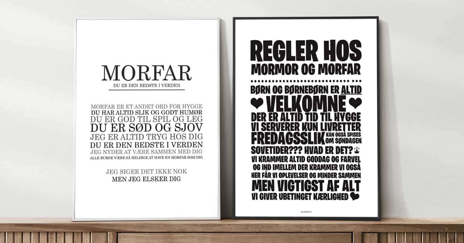 Gave til morfar - find fantastiske plakater til morfar 😍