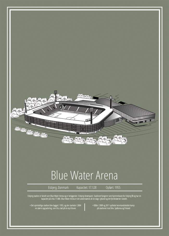 Blue Water Arena - Esbjerg mintgrøn | Stort udvalg af plakater ...