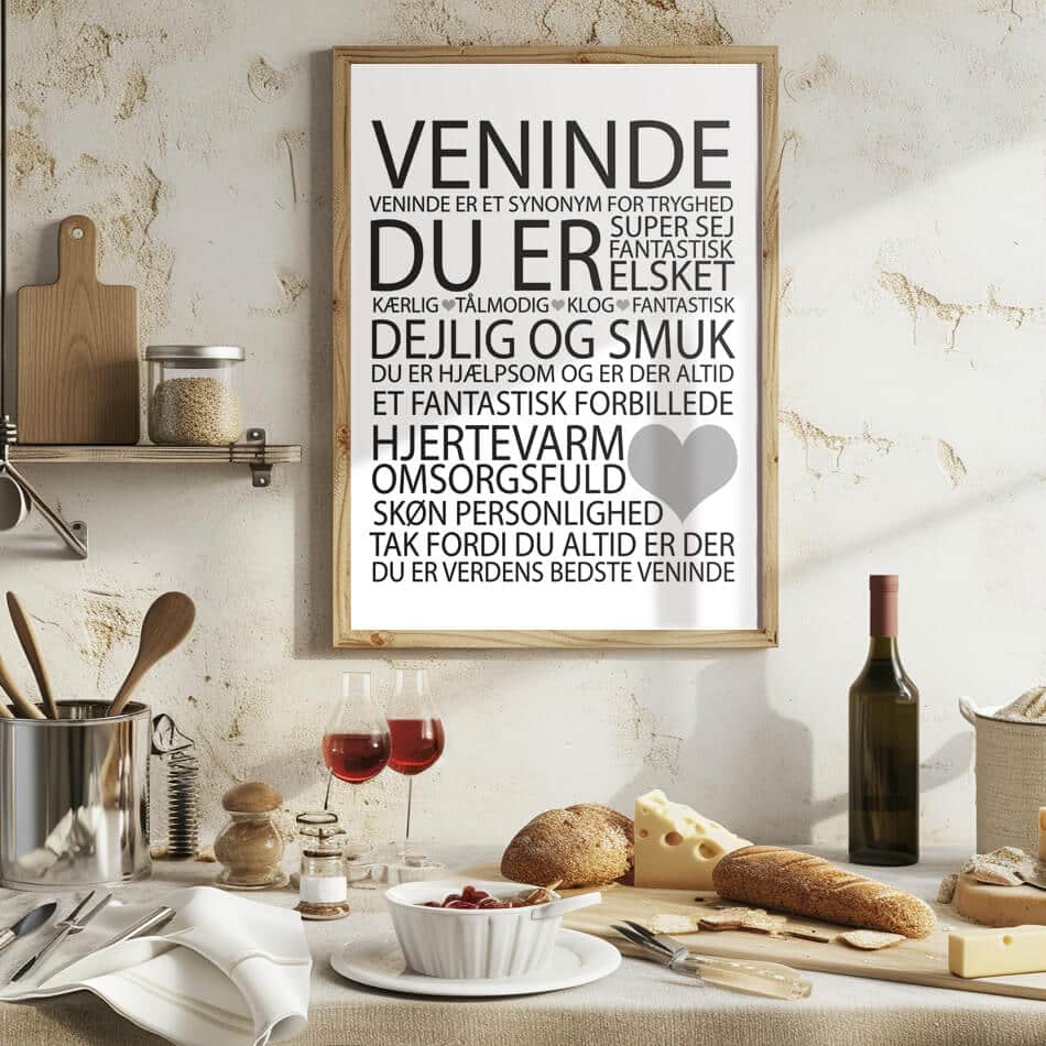 Årets veninde plakat | Se det store udvalg og gaveidéer her 😍