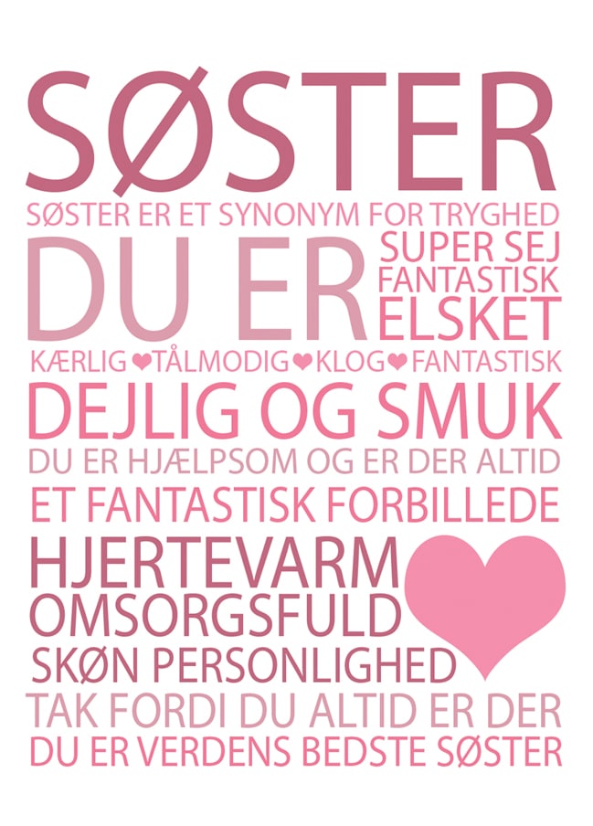 Citatplakat til din søster | Perfekt gave til din søster 😍