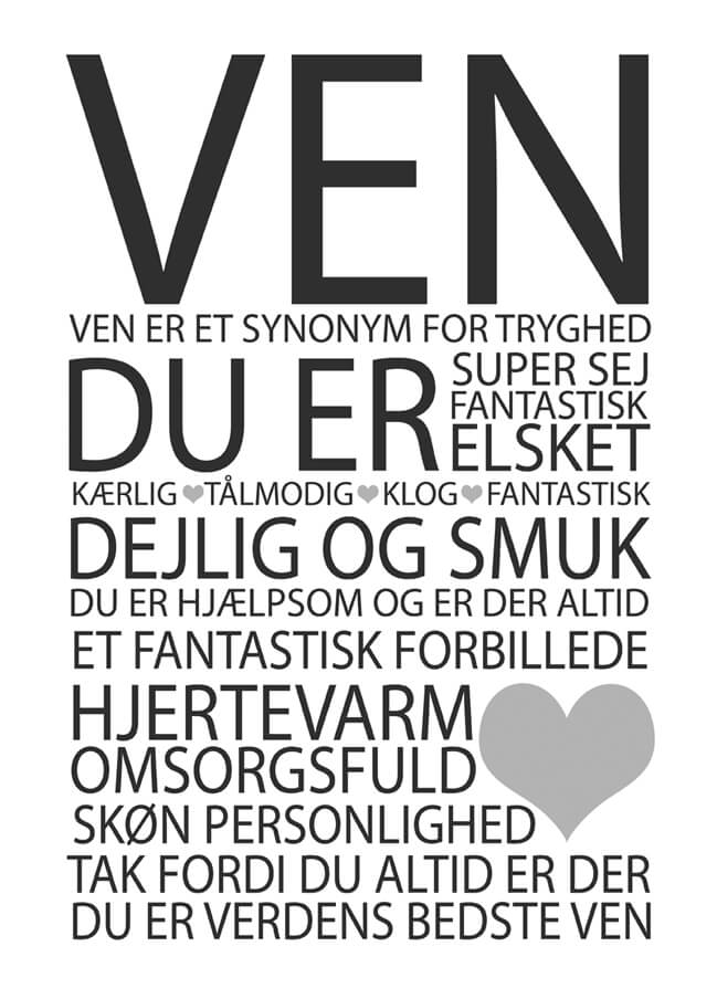 Citatplakat til din bedste ven | Perfekt gave til din ven 😍