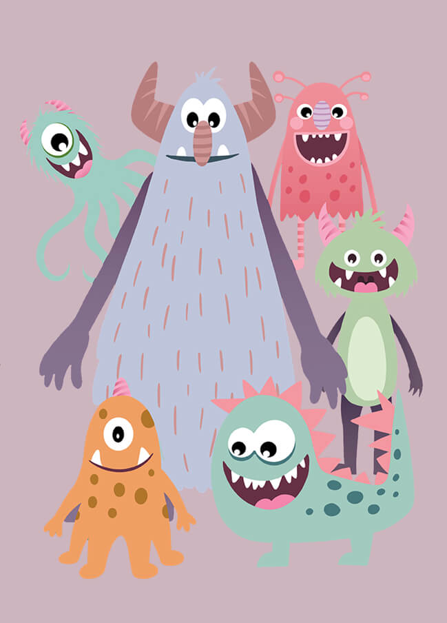 Samlet monsterplakat - plakat | Stort udvalg af plakater | Topscore på ...