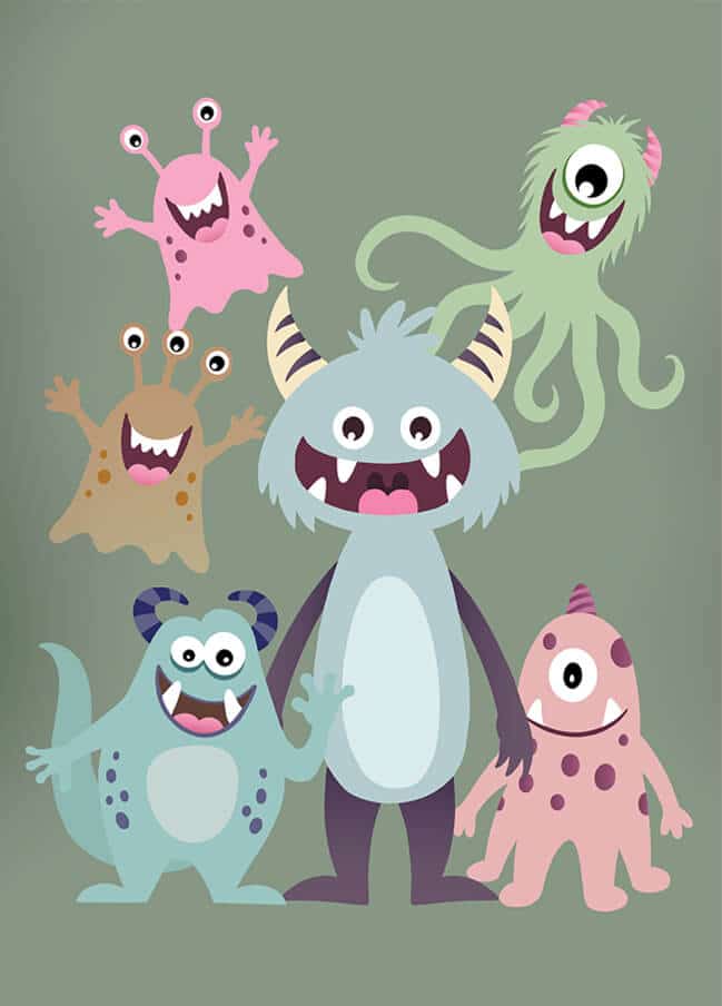 Samlet monsterplakat - plakat | Stort udvalg af plakater | Topscore på ...