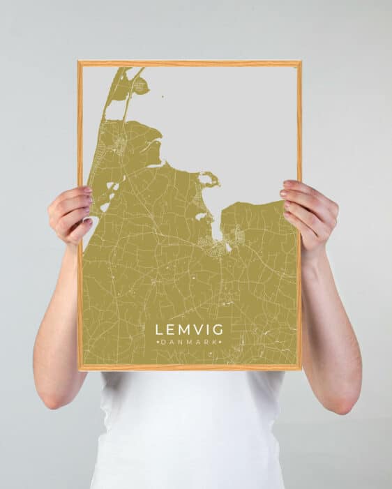 Lemvig plakat - gul | Stort udvalg af plakater | Hurtig levering