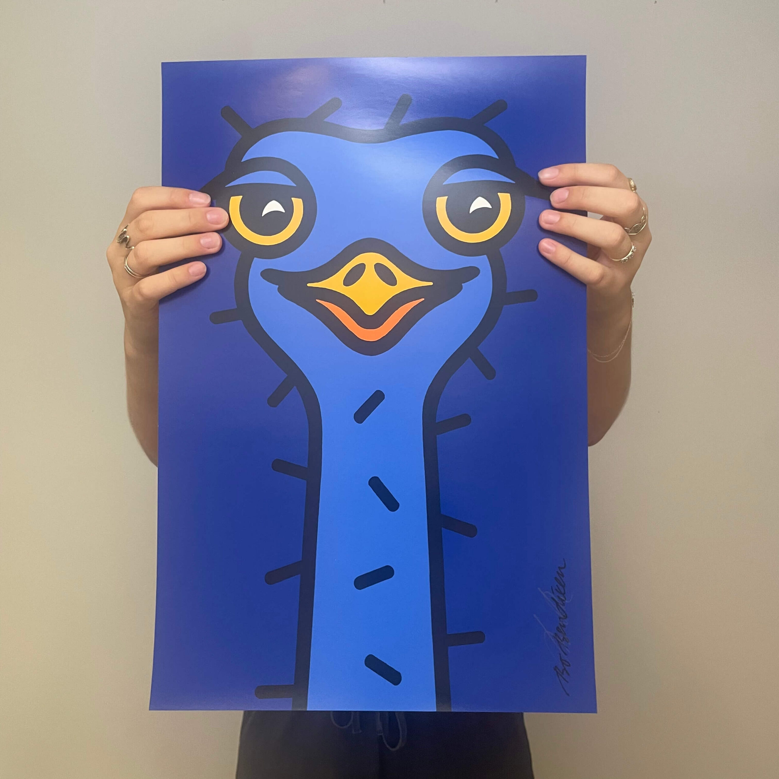 Bo Bendixen plakater | Blå struds